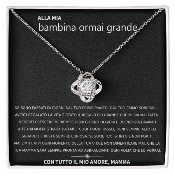 A mia figlia – Collana e pendente placcato in oro bianco 14 carati con ...